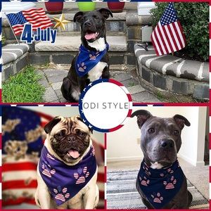 Dog | American Flag Patriotic 4th Of July Paw Print Dog Bandana For ...